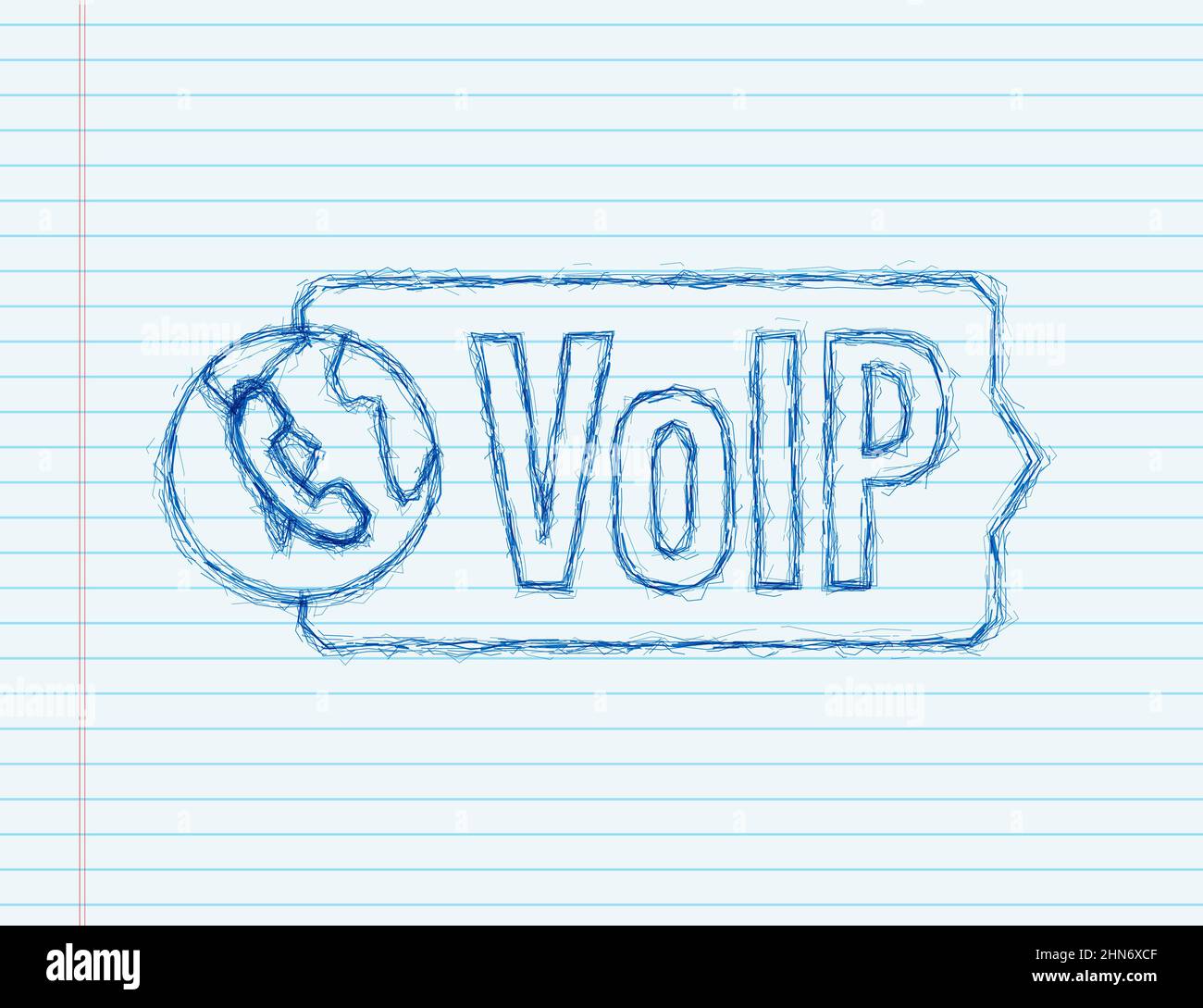 VoIP technology, voice over IP. Internet calling banner. sketch icon ...