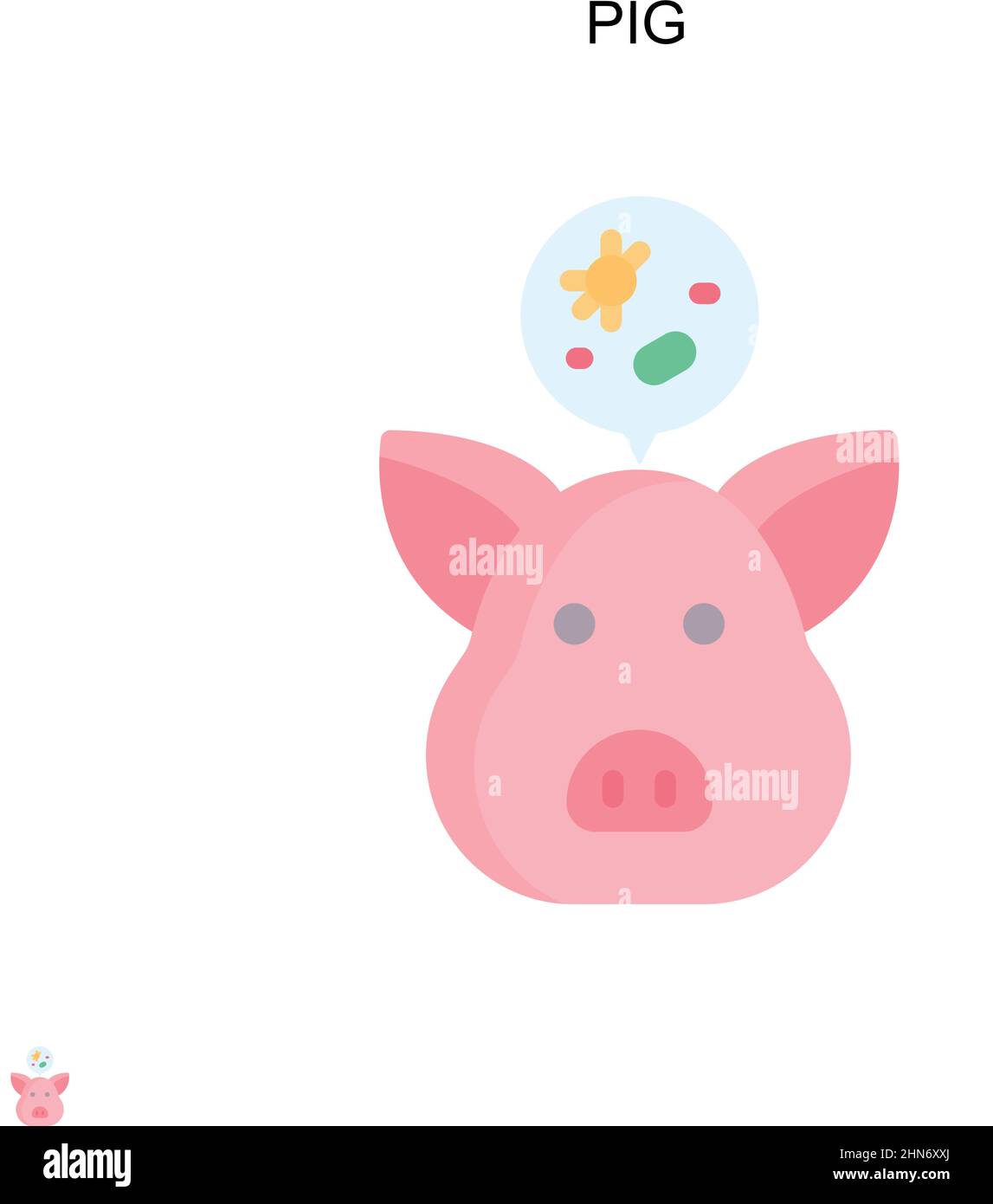 Pig Simple vector icon. Illustration symbol design template for web ...