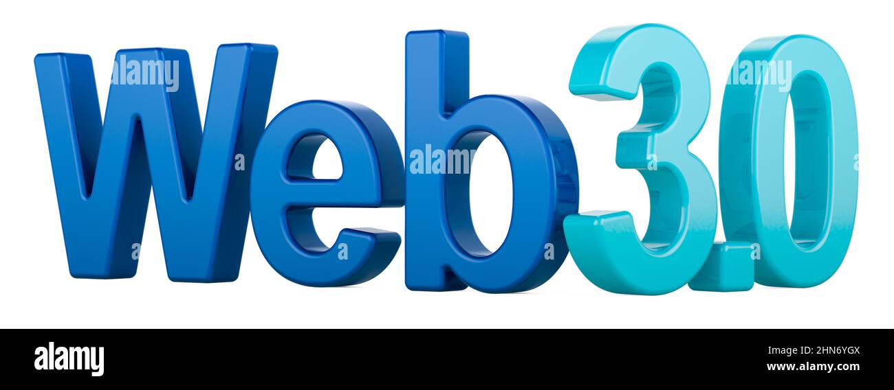 Web 3.0 concept. 3D rendering isolated on white background Stock Photo ...