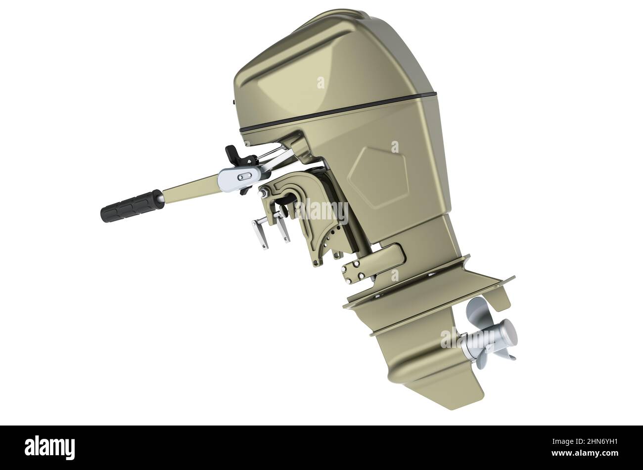 Outboard engine, 3D rendering isolated on white background Stock Photo ...