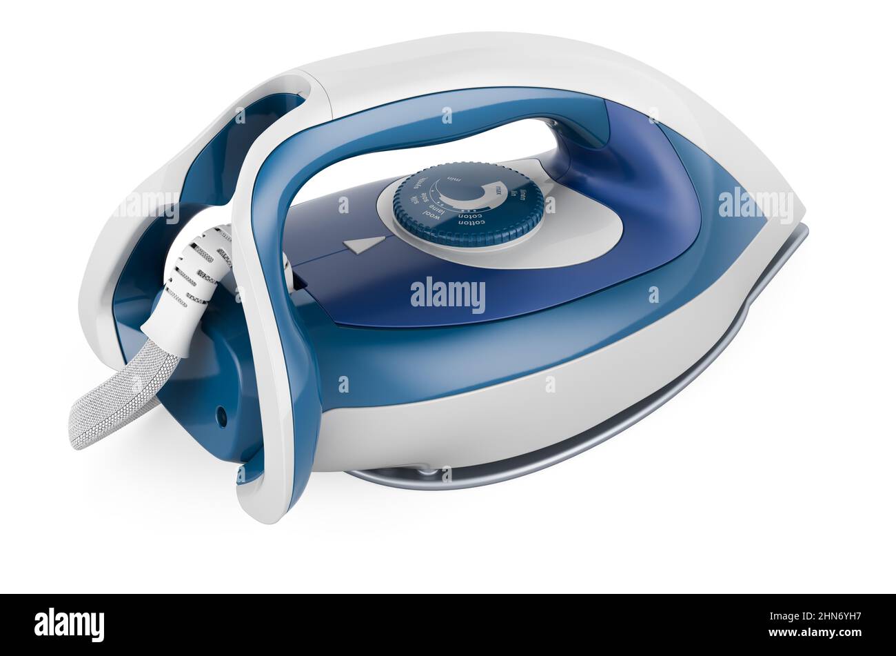 Steam iron closeup, 3D rendering isolated on white background Stock ...