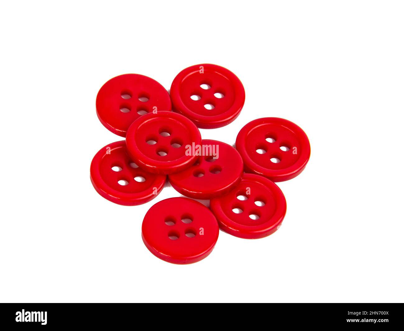 Red bright cloth buttons isolated on the white background Stock Photo ...