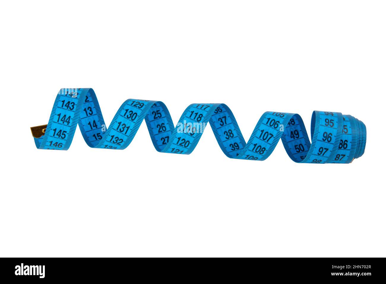 Blue tape measure isolated on the white background Stock Photo - Alamy