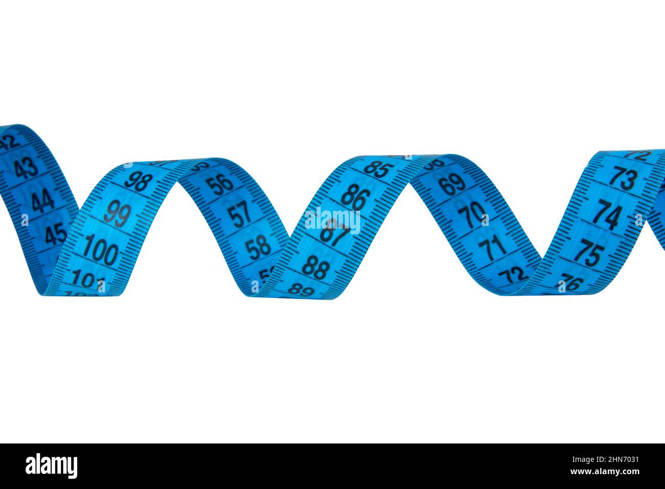 Blue tape measure isolated on the white background Stock Photo - Alamy