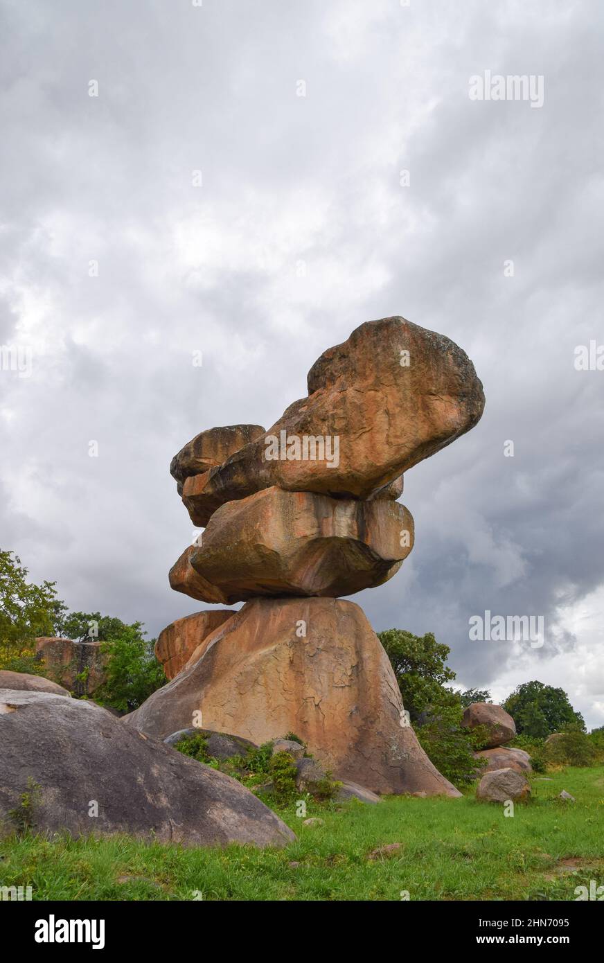 Natural balancing rocks in Epworth, outside Harare, Zimbabwe, 2018 ...