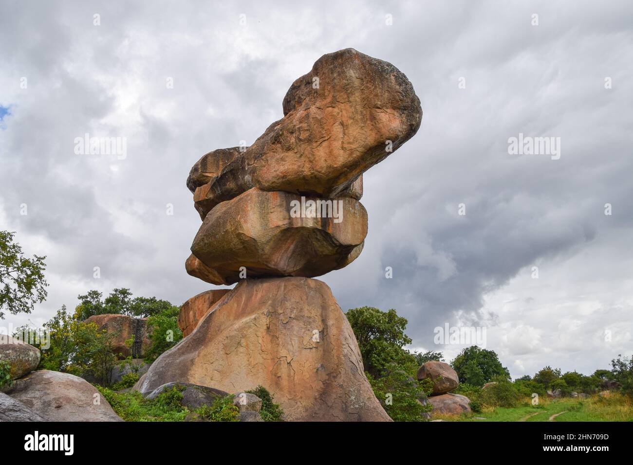 Natural balancing rocks in Epworth, outside Harare, Zimbabwe Stock ...