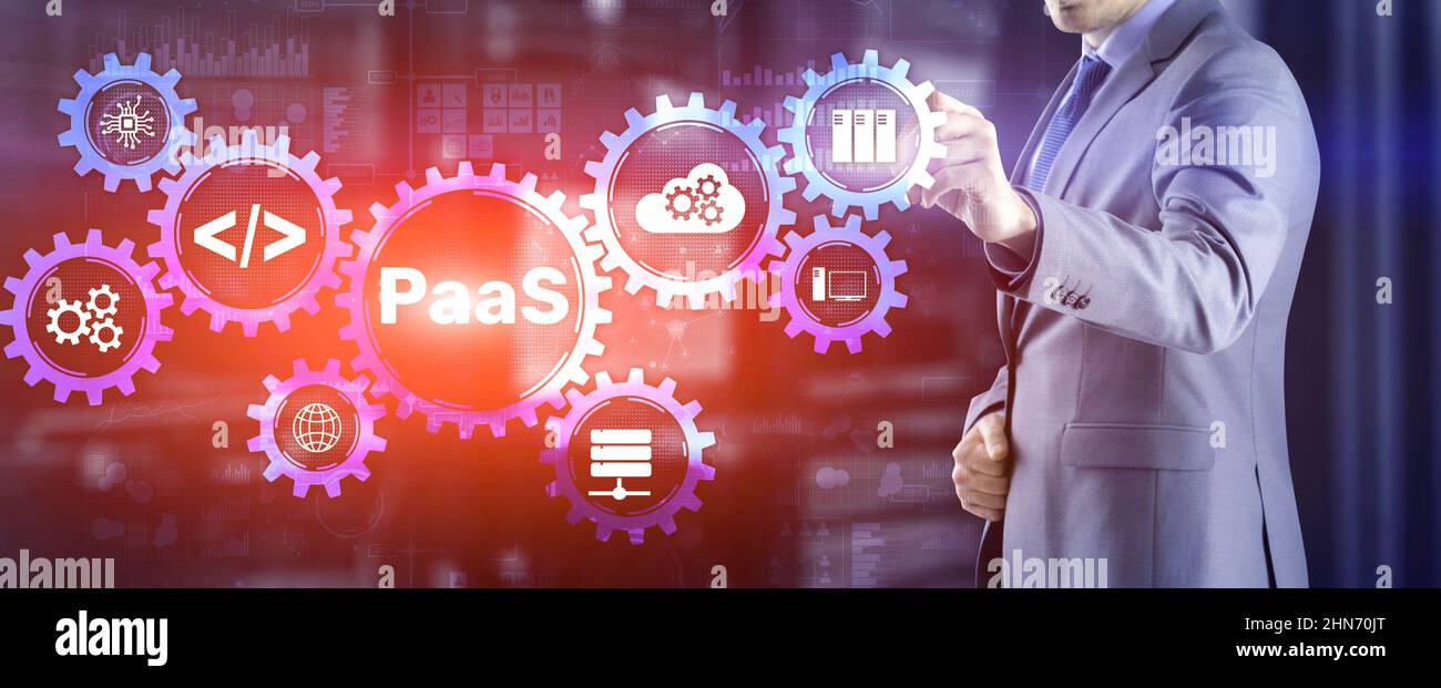 Platform as a service PaaS - cloud computing services concept Stock ...