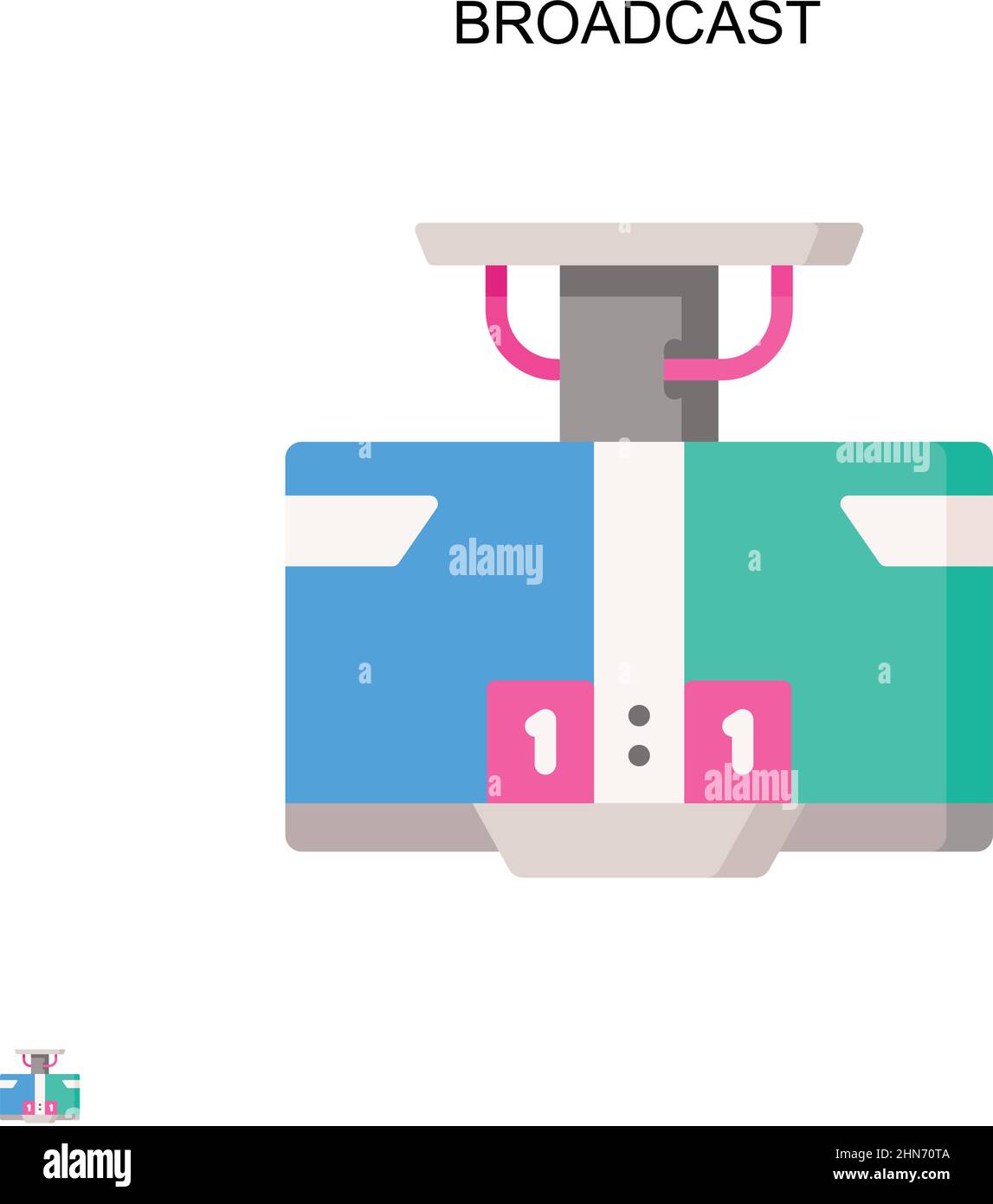 Broadcast Simple vector icon. Illustration symbol design template for ...