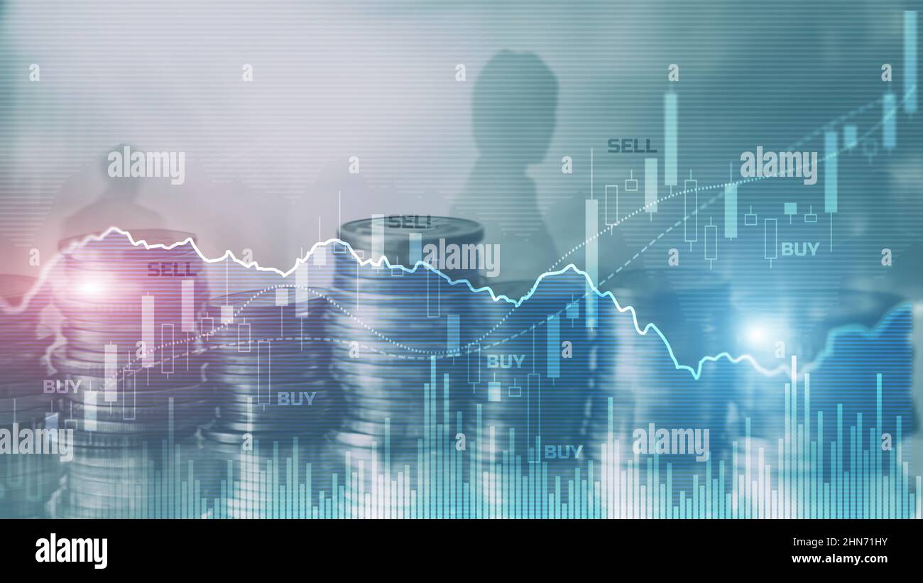 Abstract financial graph office building background, financial and ...