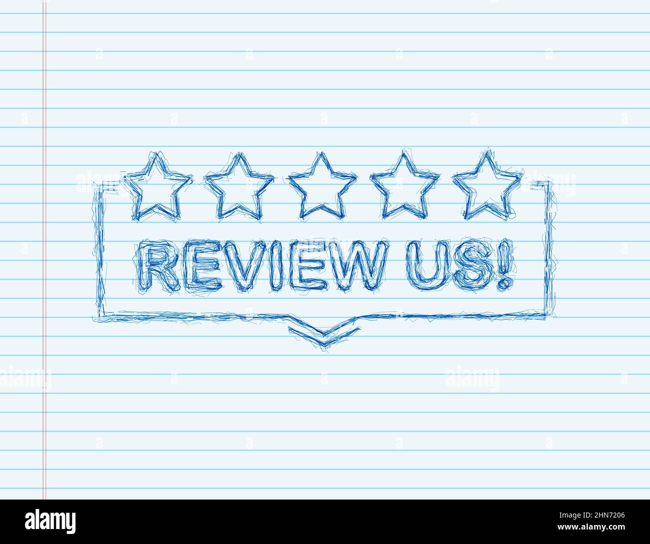 Review us user rating concept. Review and rate us stars sketch icon ...