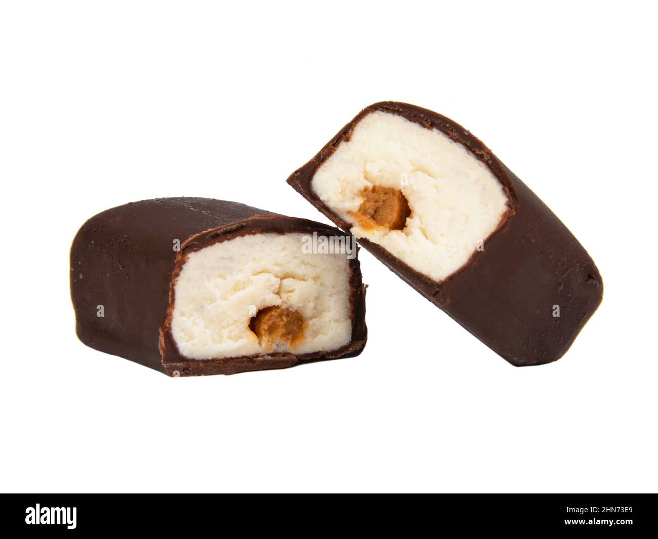 Chocolate glazed curd bar isolated on the white background Stock Photo ...