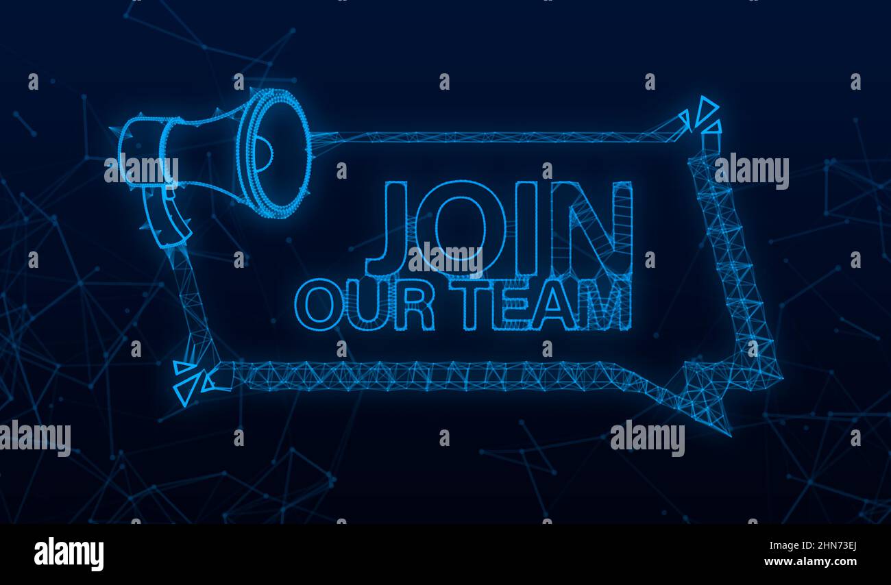 Megaphone Hand, business concept with text join our team Plexus ...