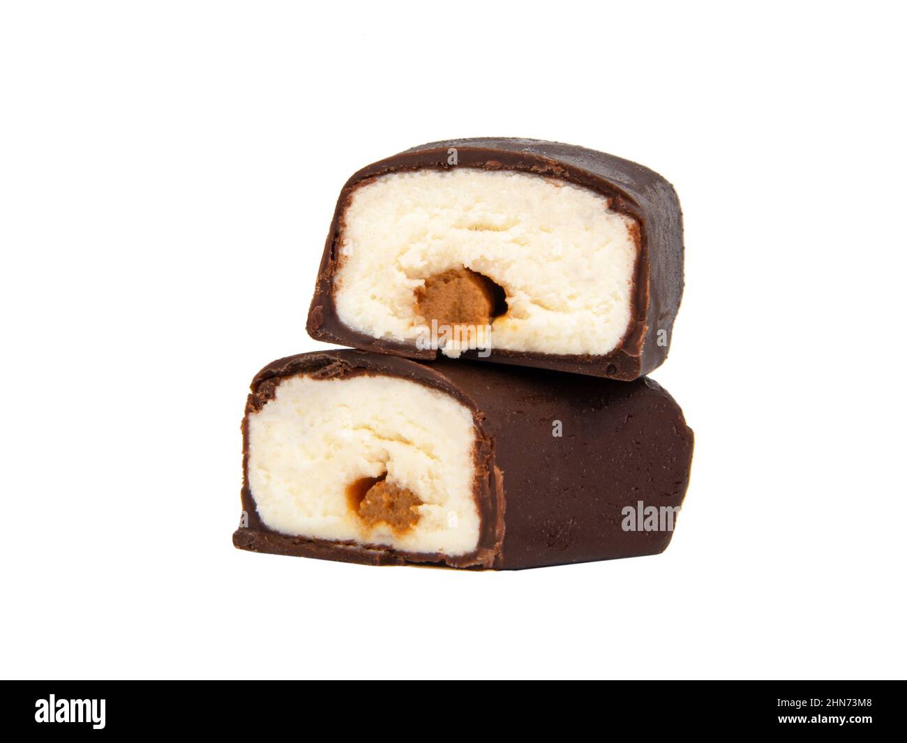 Chocolate glazed curd bar isolated on the white background Stock Photo ...