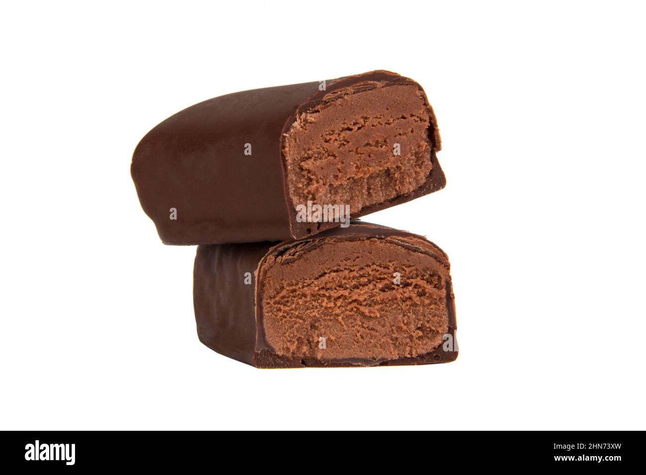 Chocolate glazed curd bar isolated on the white background Stock Photo ...