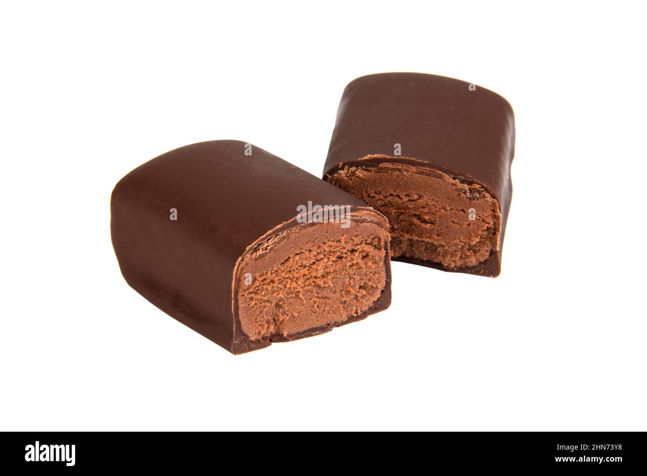 Chocolate glazed curd bar isolated on the white background Stock Photo ...