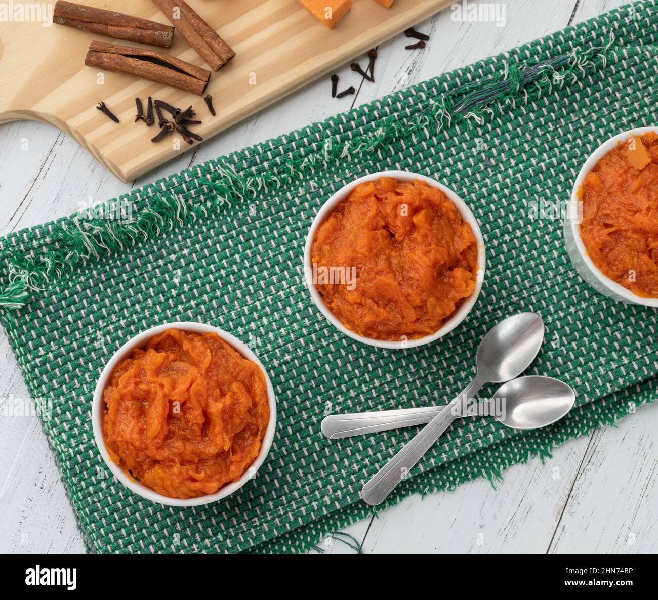 Traditional brazilian pumpkin sweet dessert with cloves and cinnamon ...