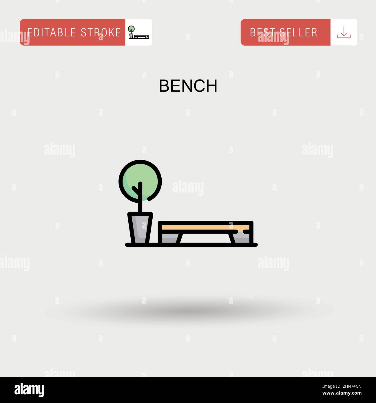 Bench Simple vector icon Stock Vector Image & Art - Alamy