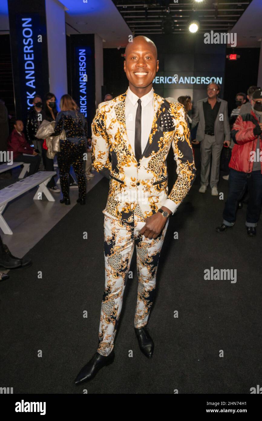 Charlii Sebunya attends the Frederick Anderson NYFW AW22 Runway Show at ...