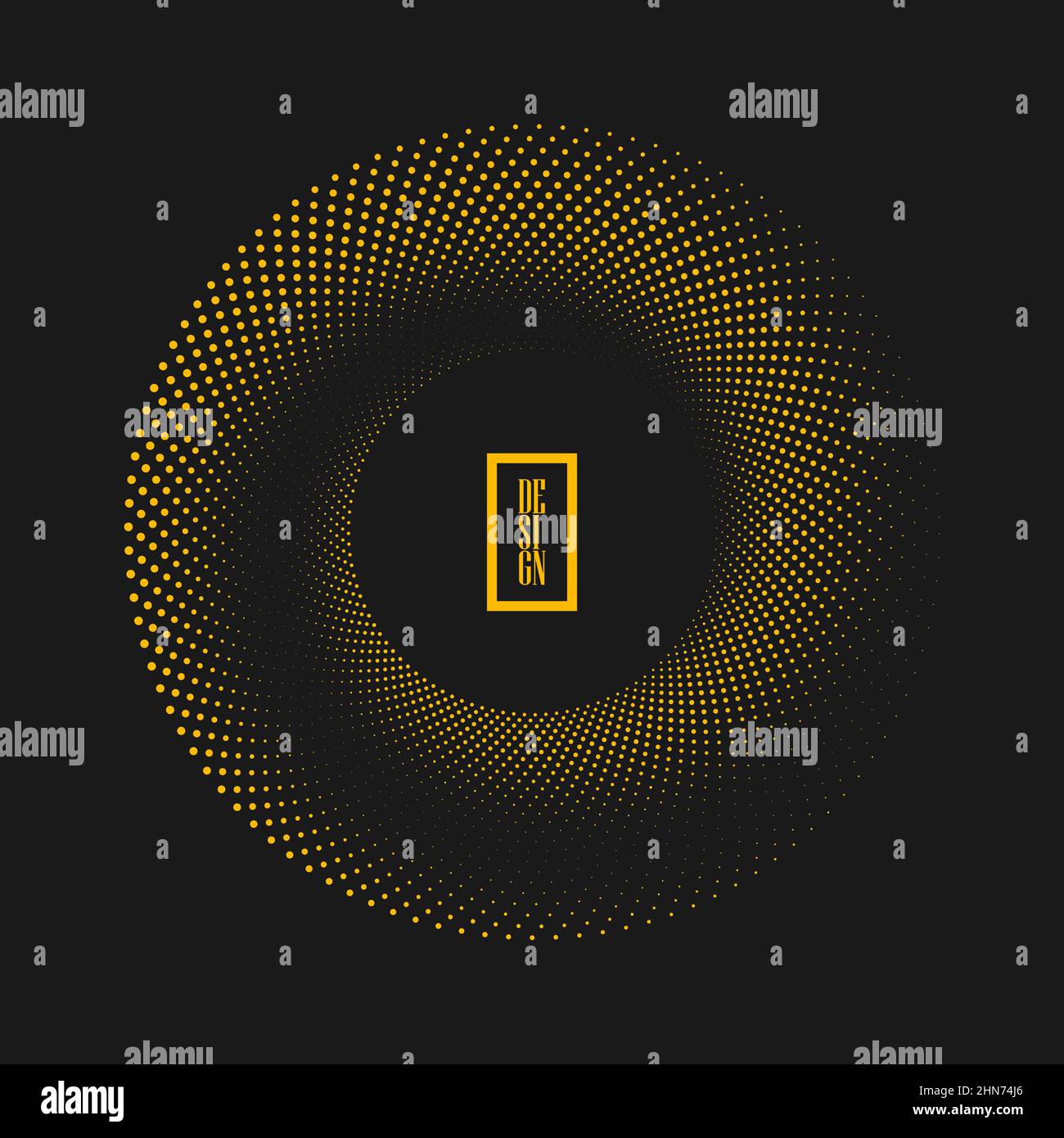 Yellow tiny halftone dots in round form. Vector illustration. Design ...