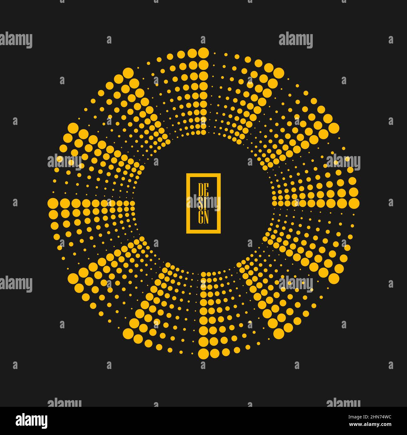 Yellow speed lines in triangle frame form. Geometric art. Trendy design ...