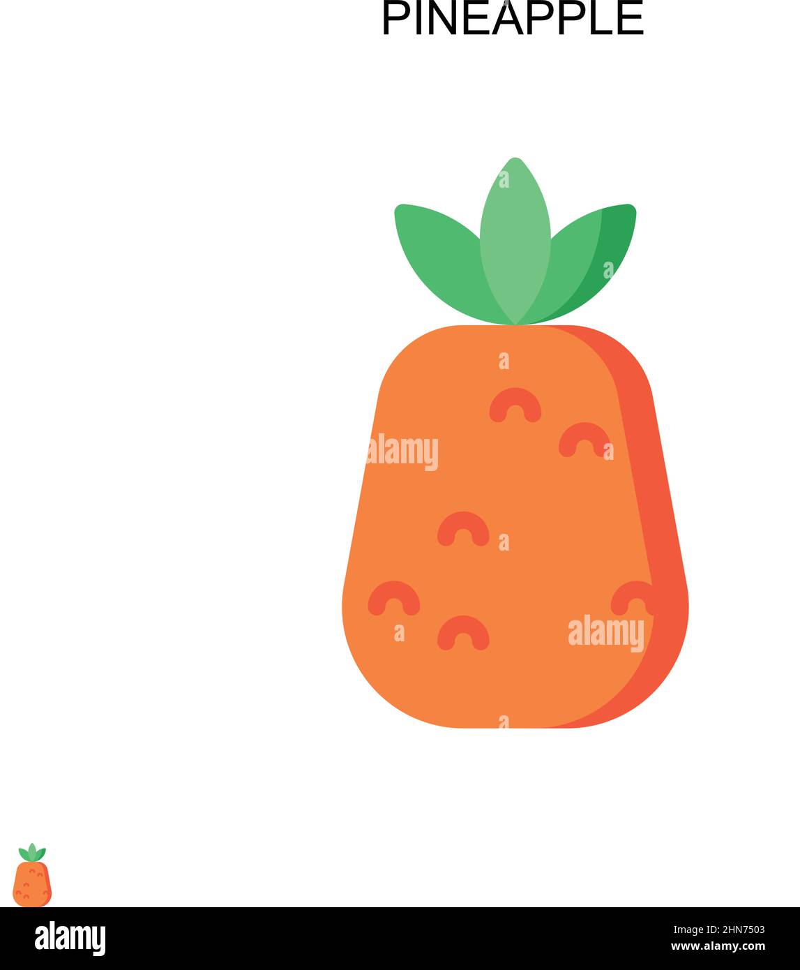 Pineapple Simple vector icon. Illustration symbol design template for ...