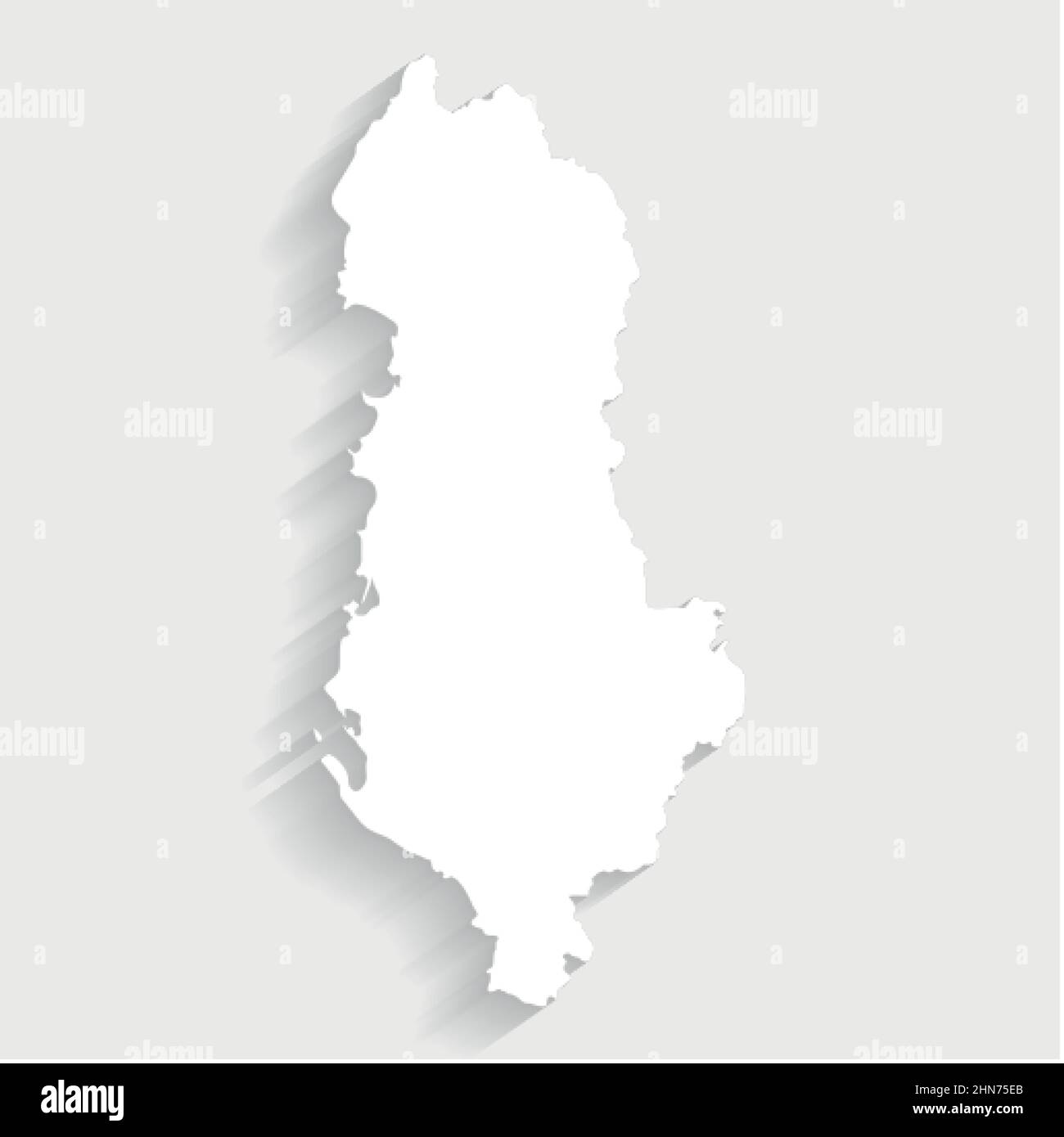 Simple white Albania map on gray background, vector, illustration, eps ...