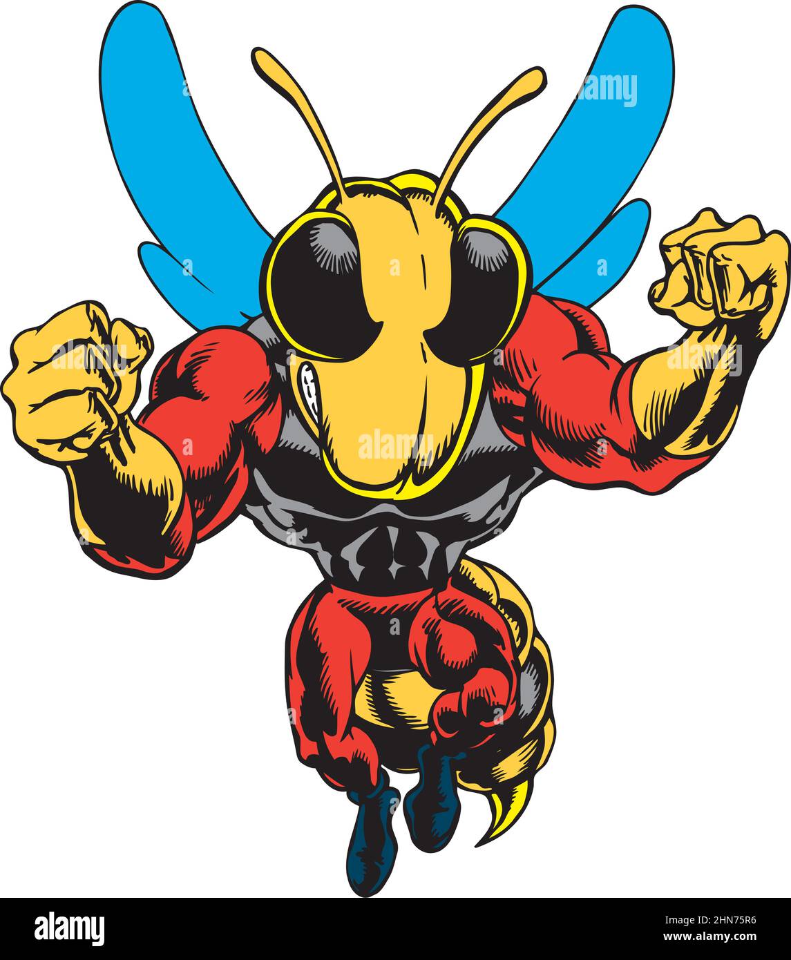 Super Bee Mascot Charging Vector Illustration Stock Vector Image & Art ...