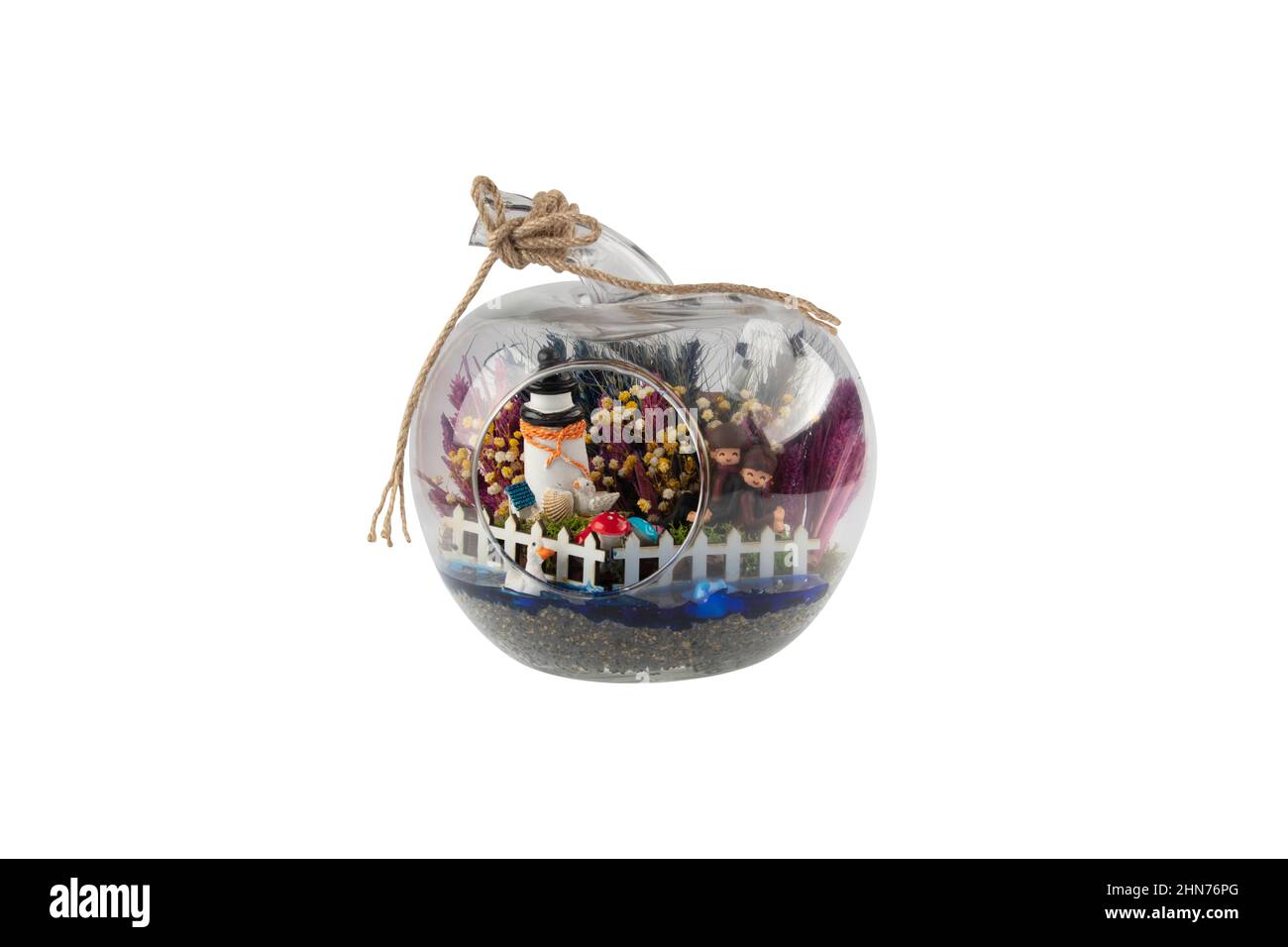 Glass terrarium. Large terrarium isolated on white background ...