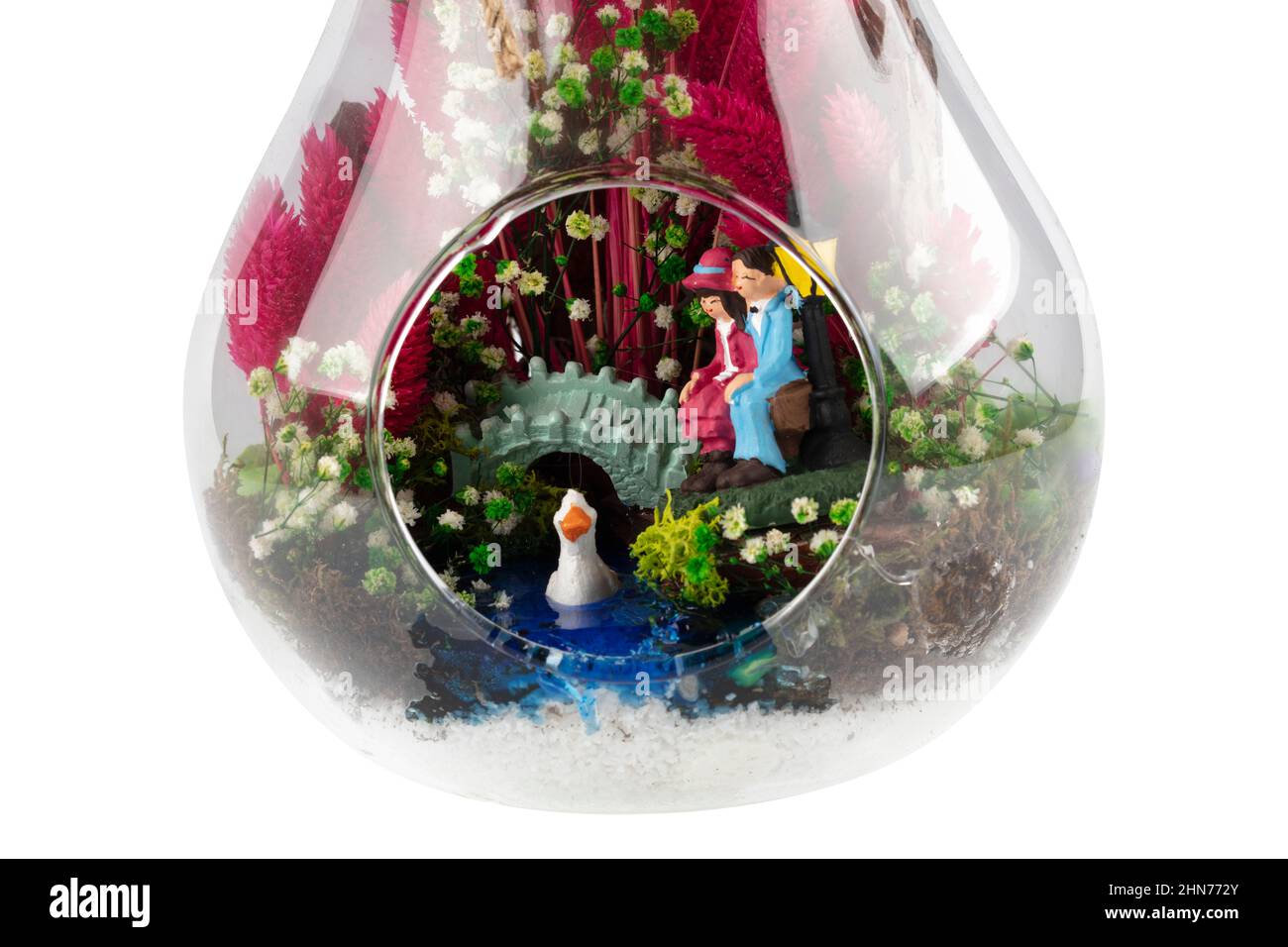 Glass terrarium. Large terrarium isolated on white background ...