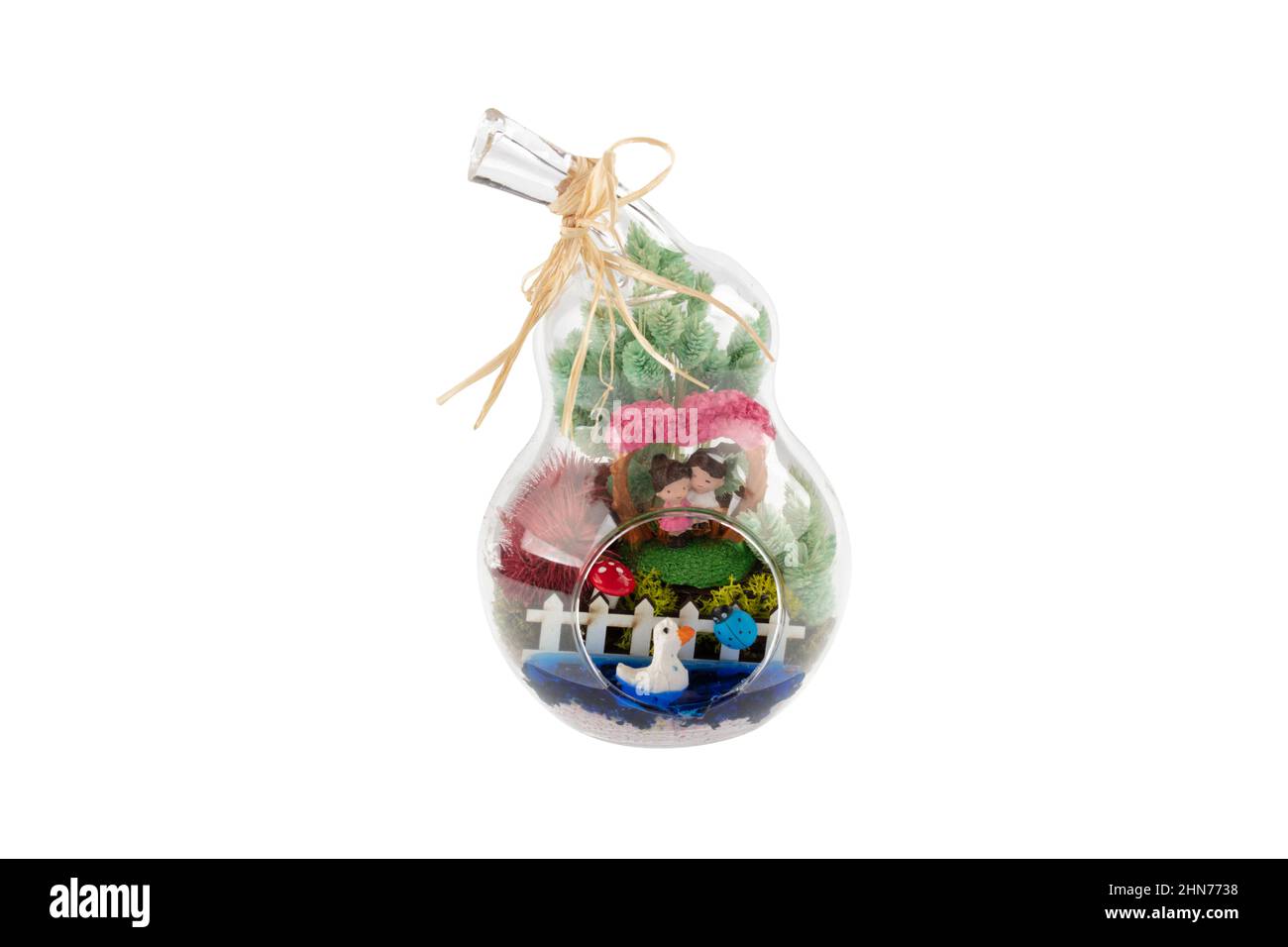 Glass terrarium. Large terrarium isolated on white background ...