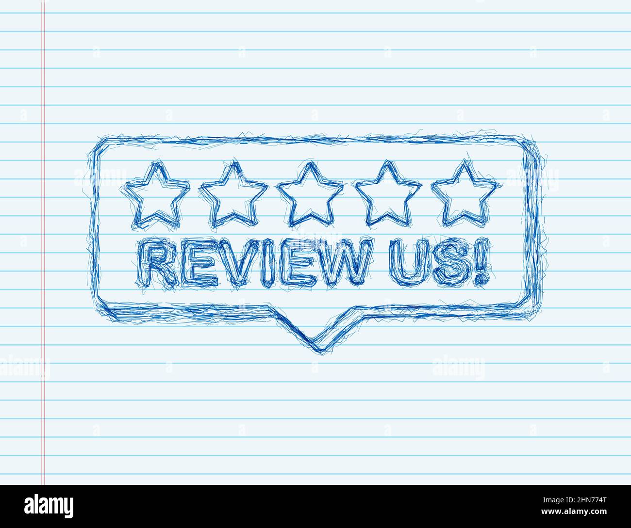 Review us user rating concept. Review and rate us stars sketch icon ...
