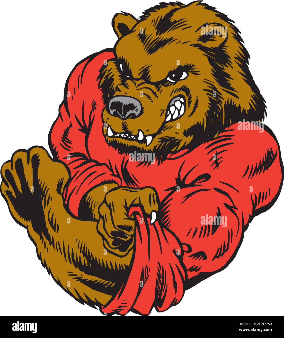 Tough Guy Bear Mascot Vector Illustration Stock Vector Image & Art - Alamy