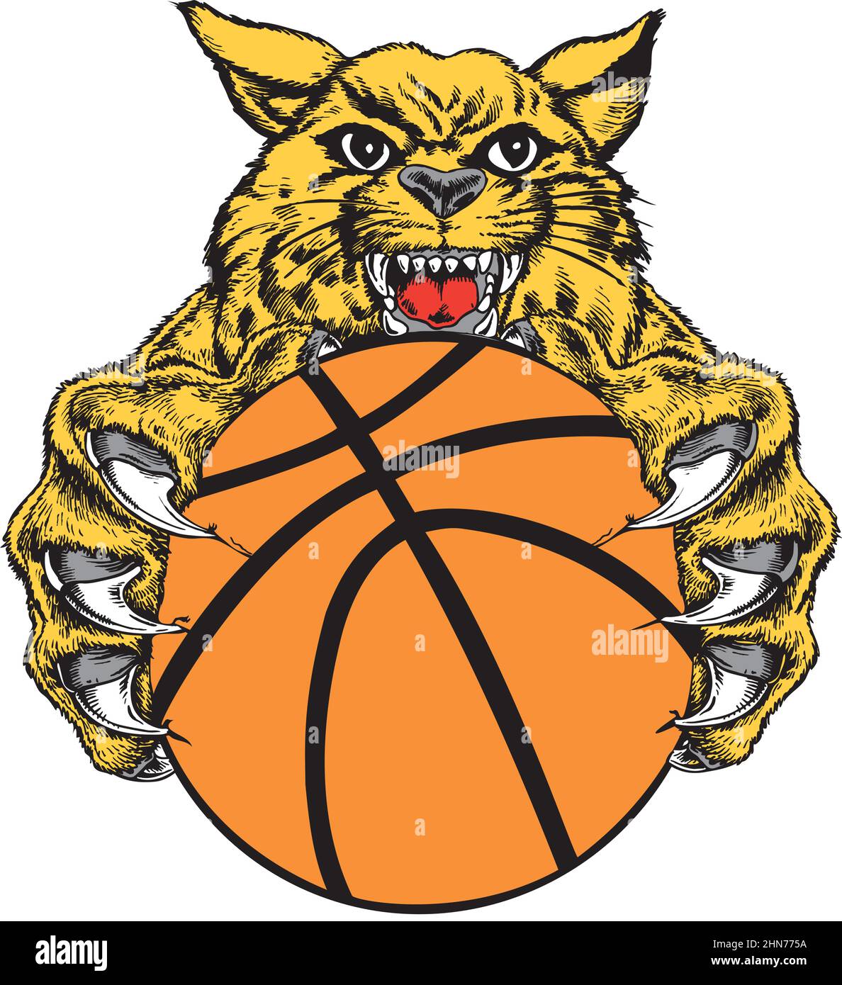 Wildcat Mascot Basketball Vector Illustration Stock Vector Image & Art ...