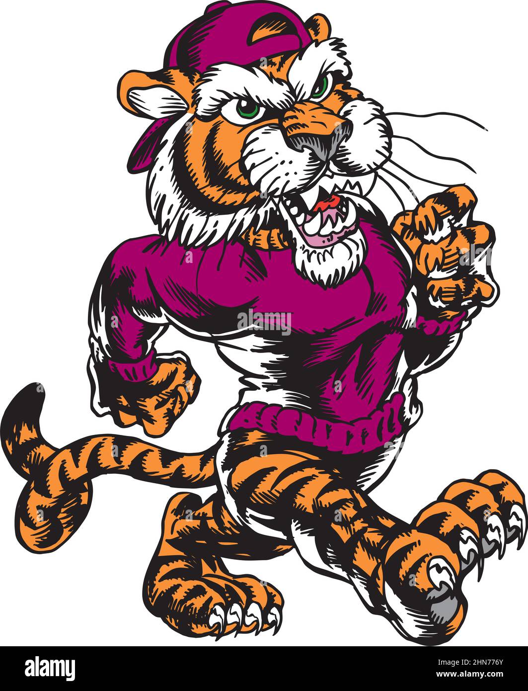 Tiger Mascot Strut Vector Illustration Stock Vector Image & Art - Alamy