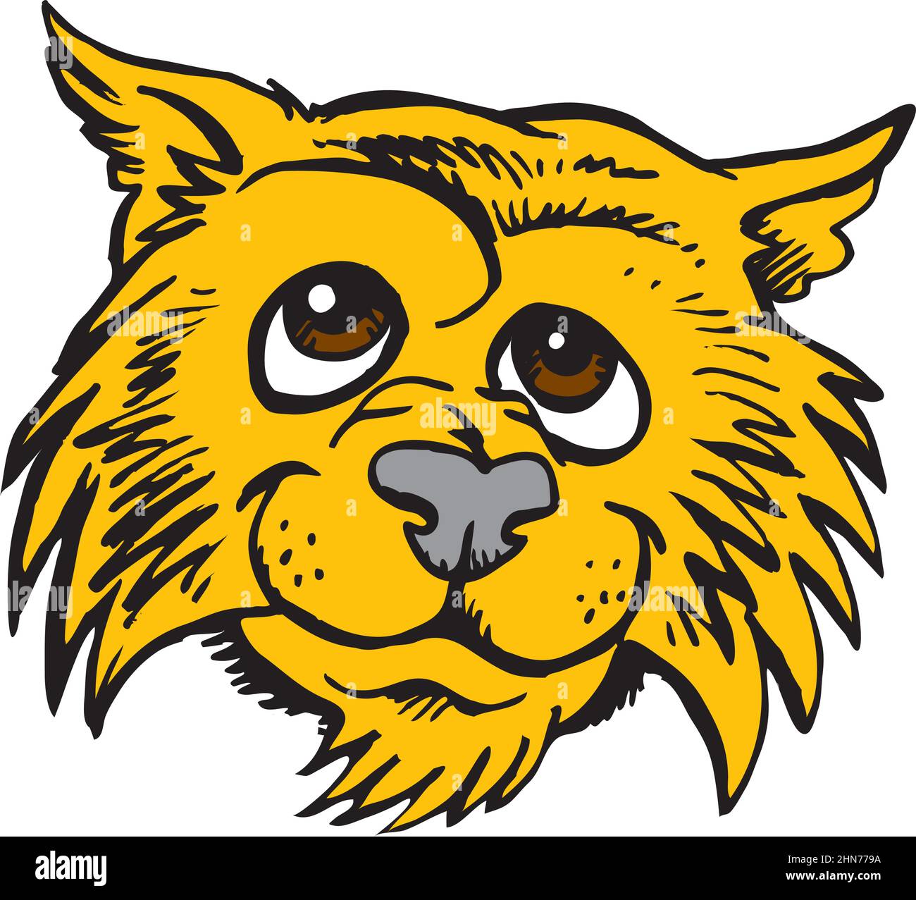 Wildcat Mascot Casual Head Vector Illustration Stock Vector Image & Art ...