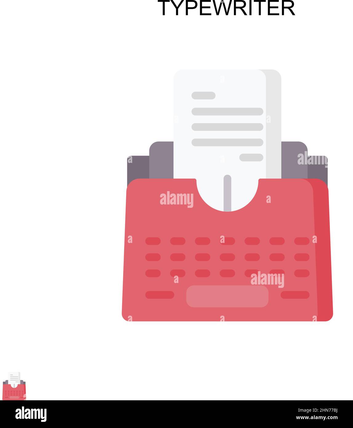 Typewriter Simple vector icon. Illustration symbol design template for ...