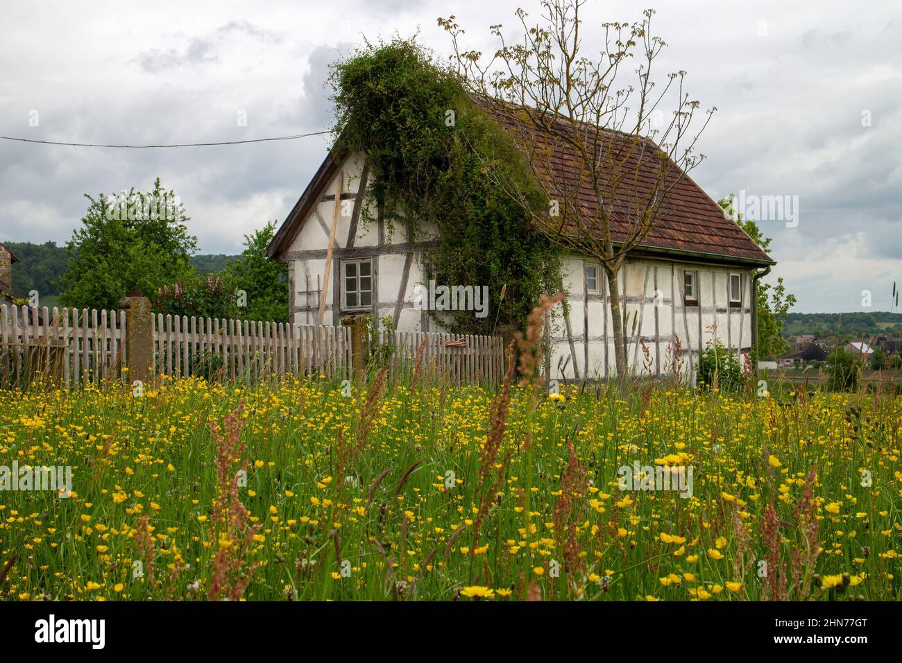 Old agricultural half-timbered barn in Germany Stock Photo - Alamy
