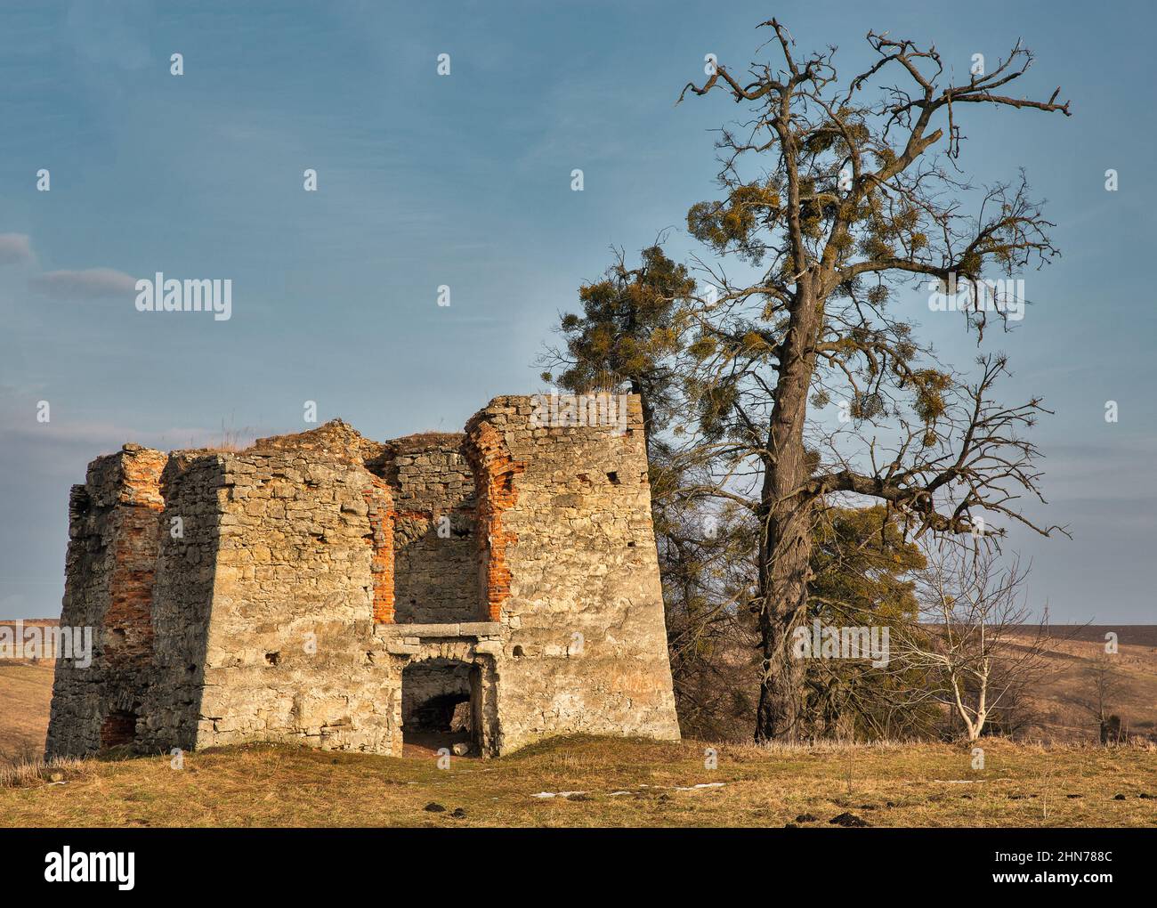 Bastion of Svirzh Castle, Ukraine. It is a fortified aristocratic ...