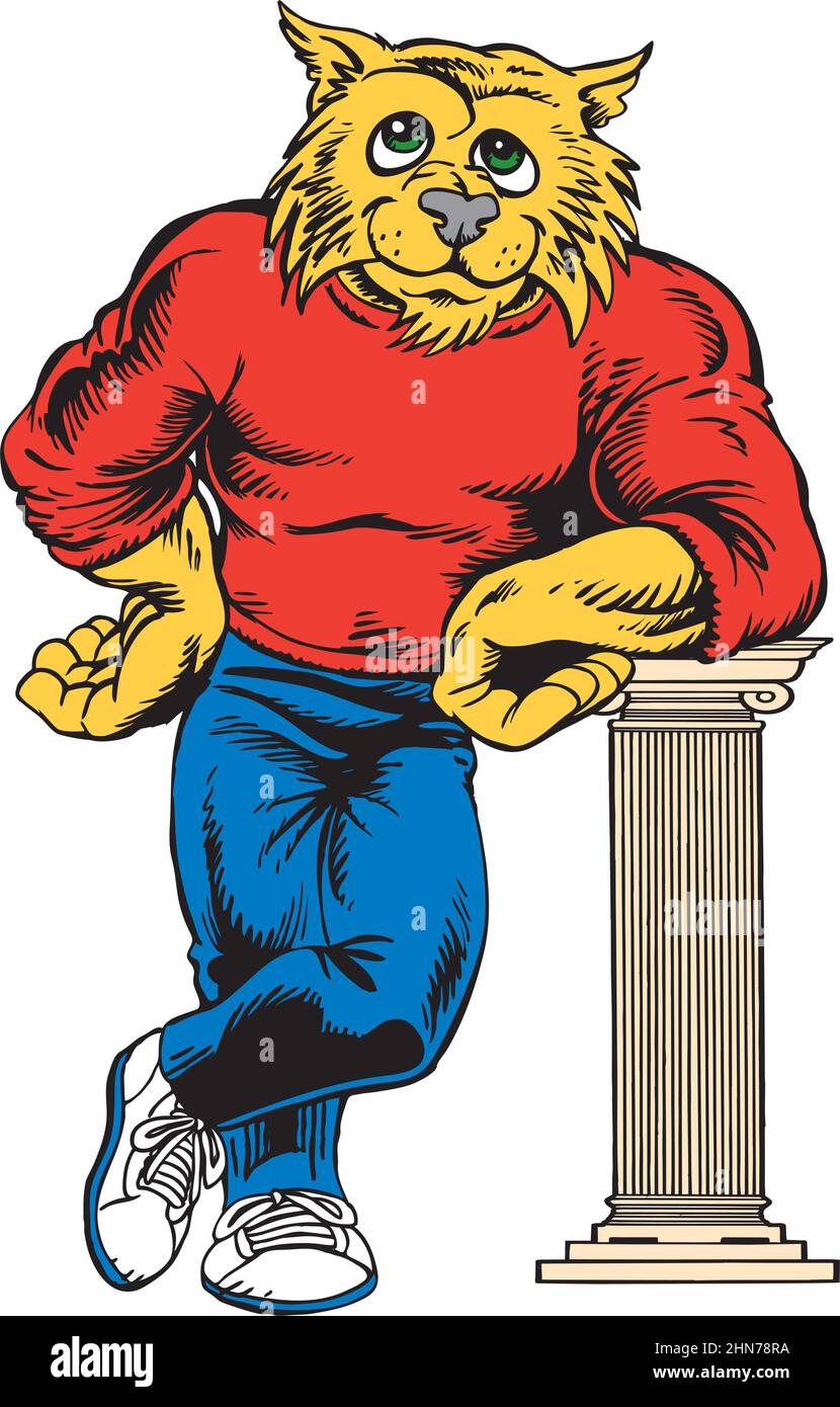 Wildcat Mascot Standing Vector Illustration Stock Vector Image & Art ...