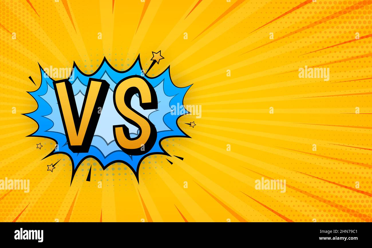 Vintage cartoon advertising with vs pop style. Cartoon style. Neon icon ...