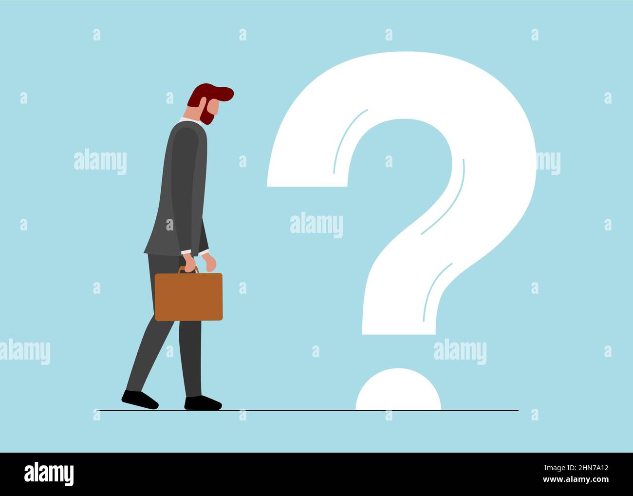 Young tired businessman without work or life energy. No idea and ...