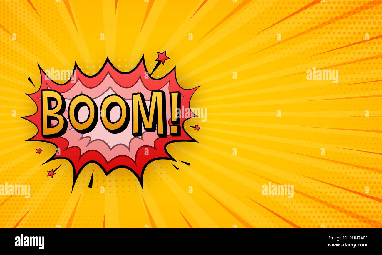 Comic speech bubbles with text Boom. Symbol, sticker tag, special offer ...