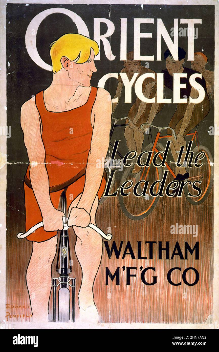Orient cycles lead the leaders (1890). Waltham MFG Co. Vintage bicycle ...