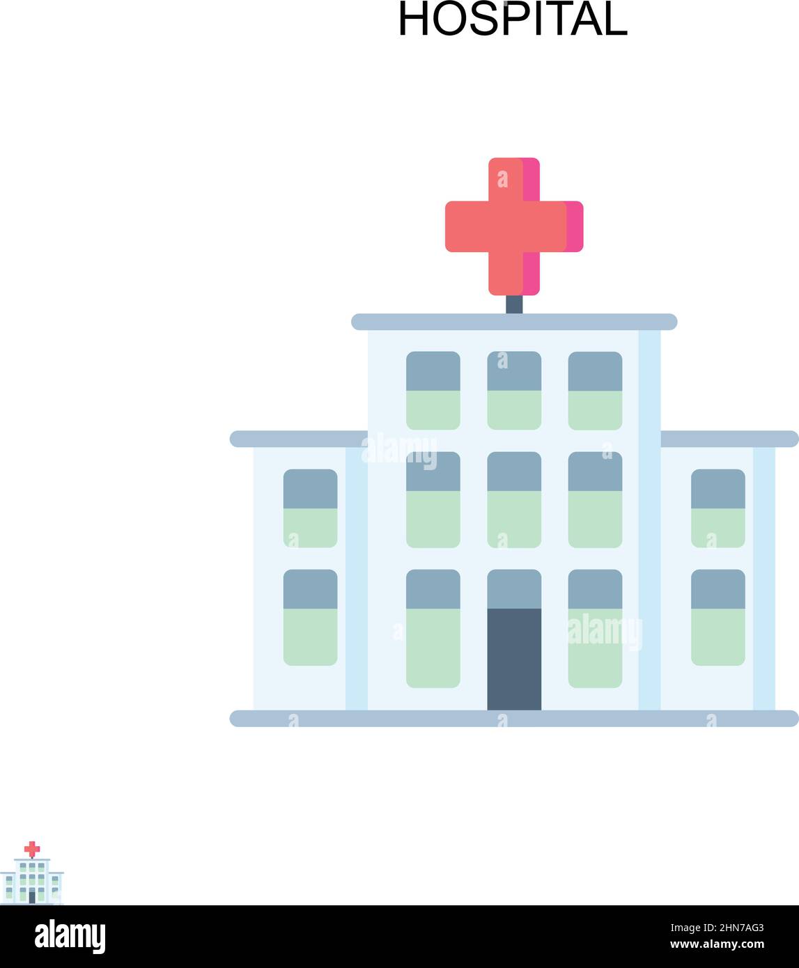 Hospital Simple vector icon. Illustration symbol design template for ...