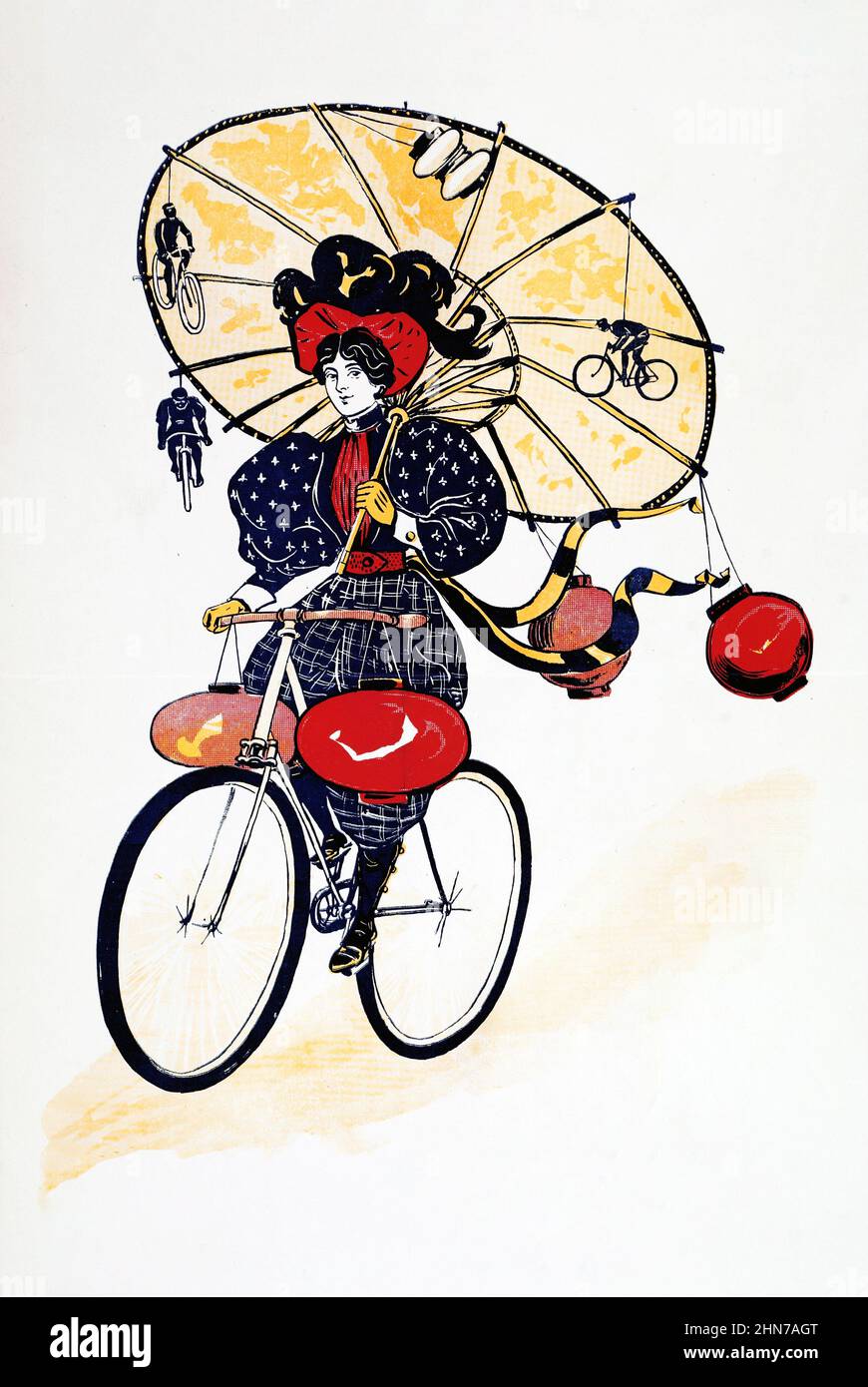 Woman riding a bicycle (1893 - 1897) Anonymous - Vintage bicycle ...