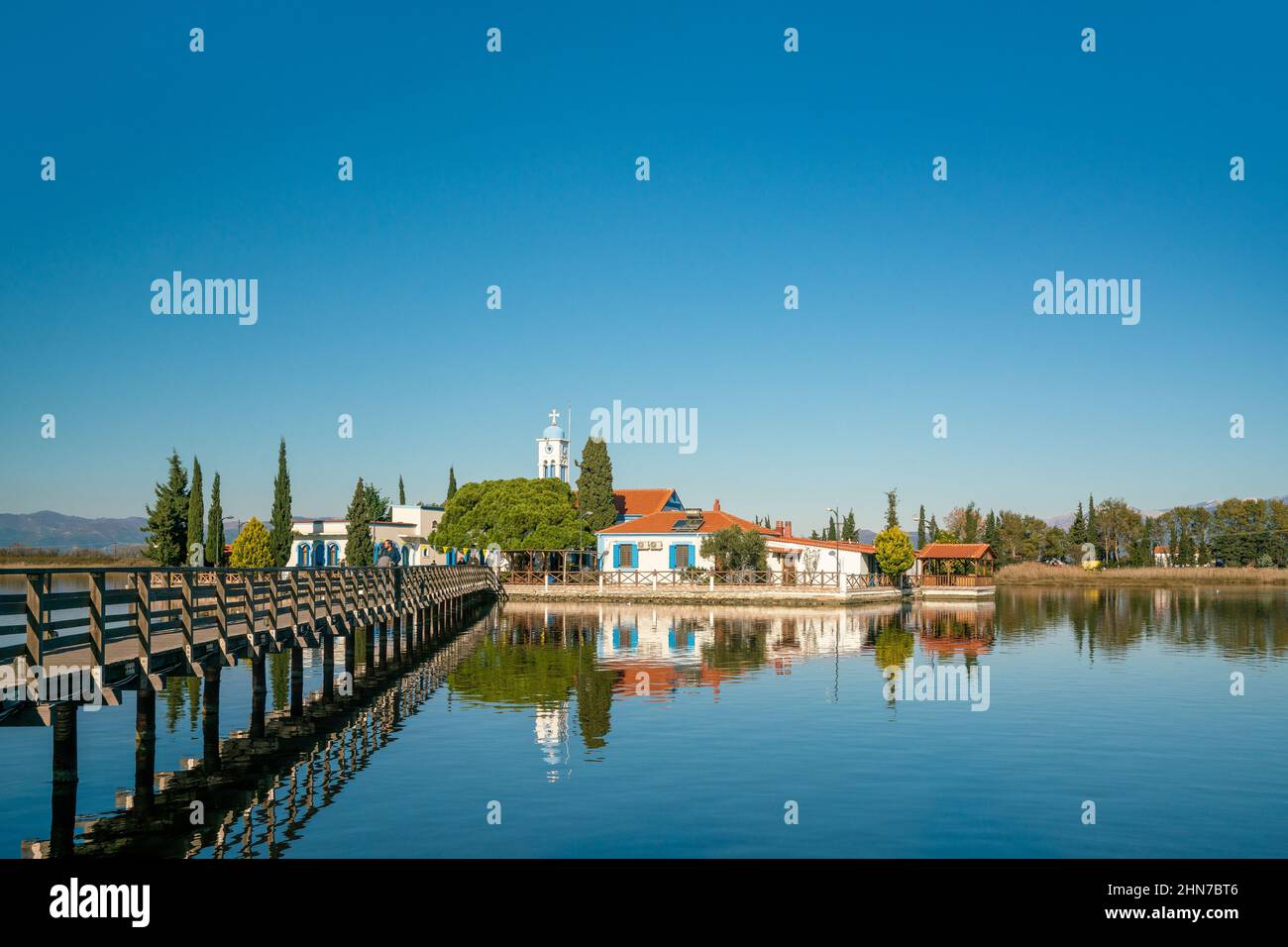 Architecture. View from the bridge to the beautiful monastery of st ...