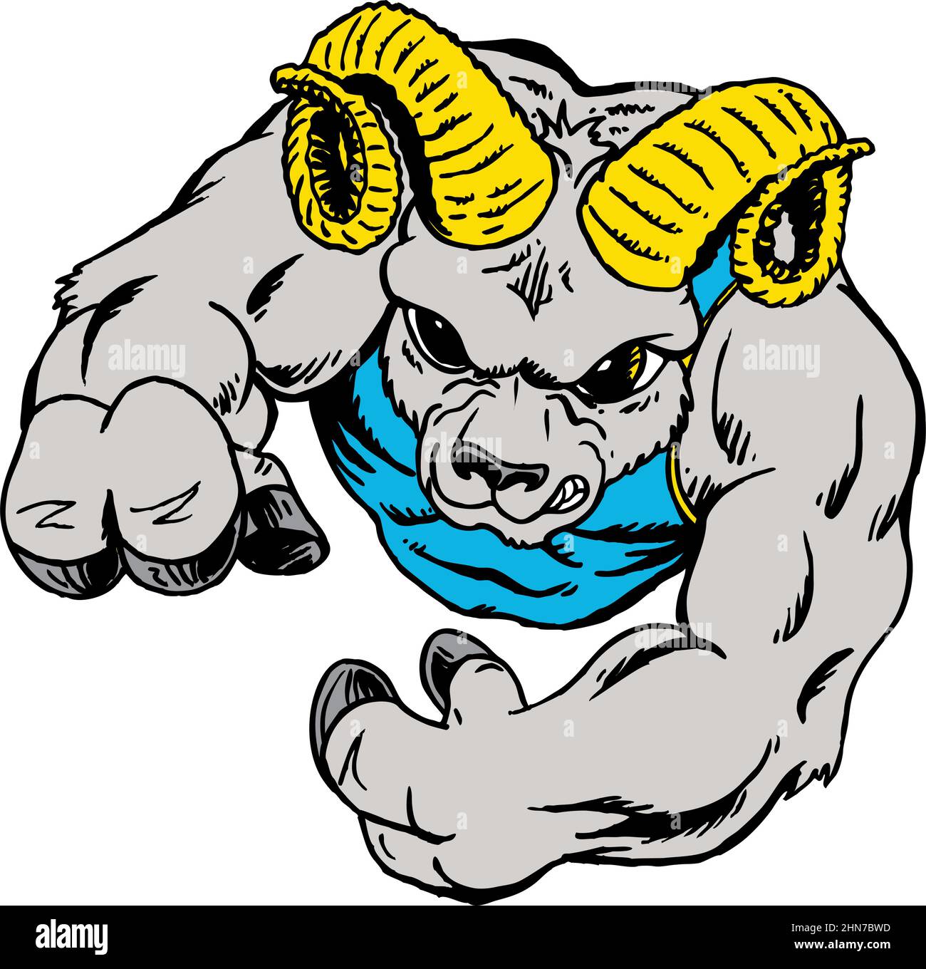 Ram Mascot Wrestler Vector Illustration Stock Vector Image & Art - Alamy