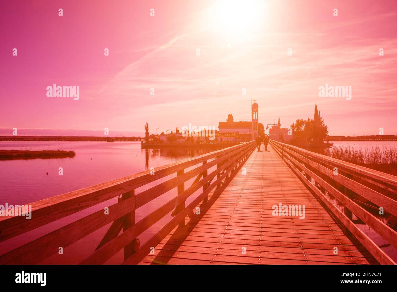 Architecture. View from the bridge to the beautiful monastery of st ...