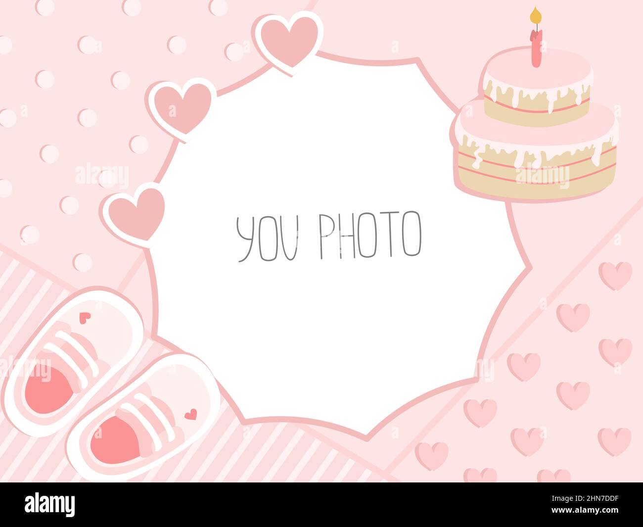 Frame for text for a girl. Frame for a photo of a newborn baby girl in ...
