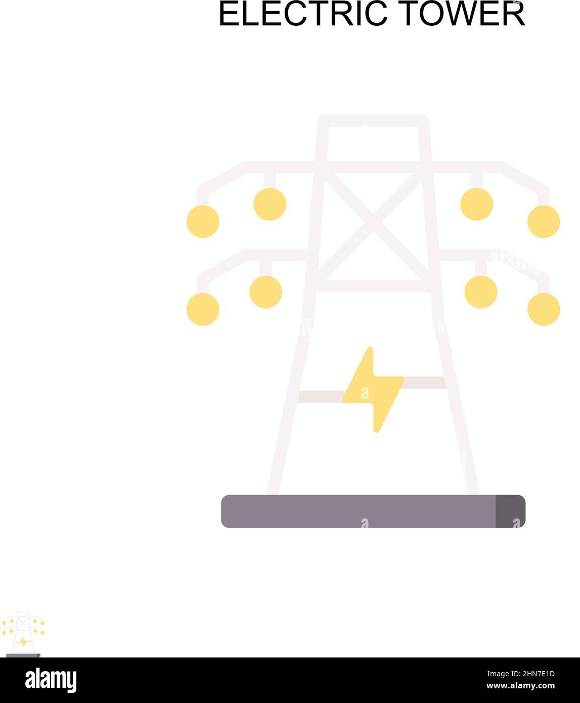 Electric tower Simple vector icon. Illustration symbol design template for web mobile UI element ...